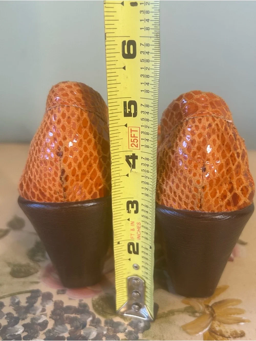 AEROSOLES | Shoes | Aerosoles Orange Leather Snake Reptile Wedge Heel ...
